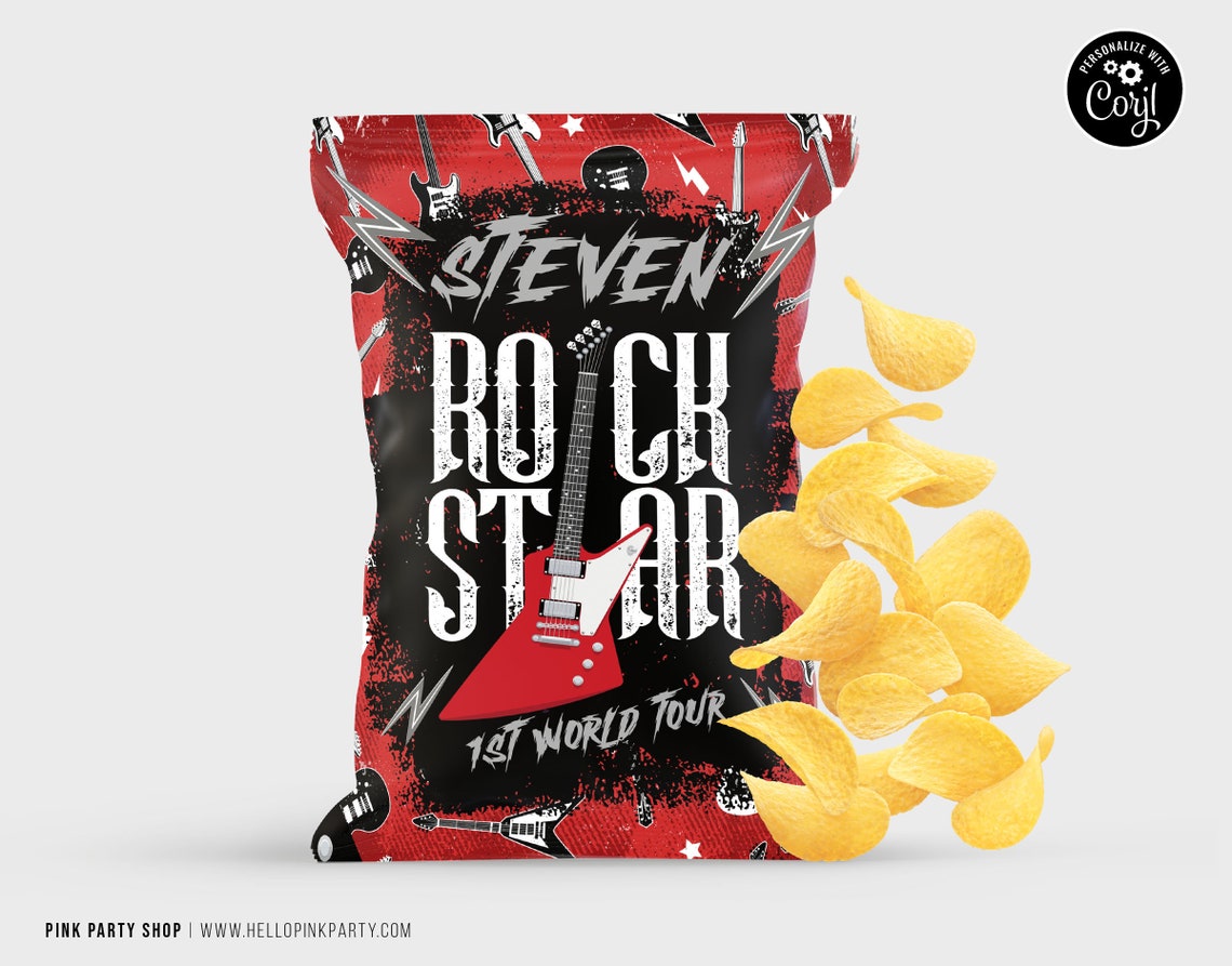 Editable Rock Star Birthday Party Fruit Snacks Born to Rock - Etsy