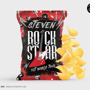 Editable Rock Star Birthday Party Fruit Snacks, Born to Rock Party ...
