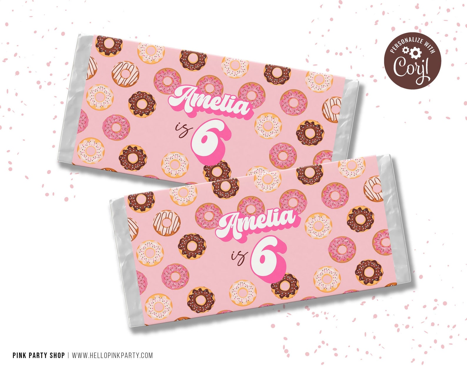 Donut Birthday Candy Bar Wrapper Template Printable Donuts - Etsy