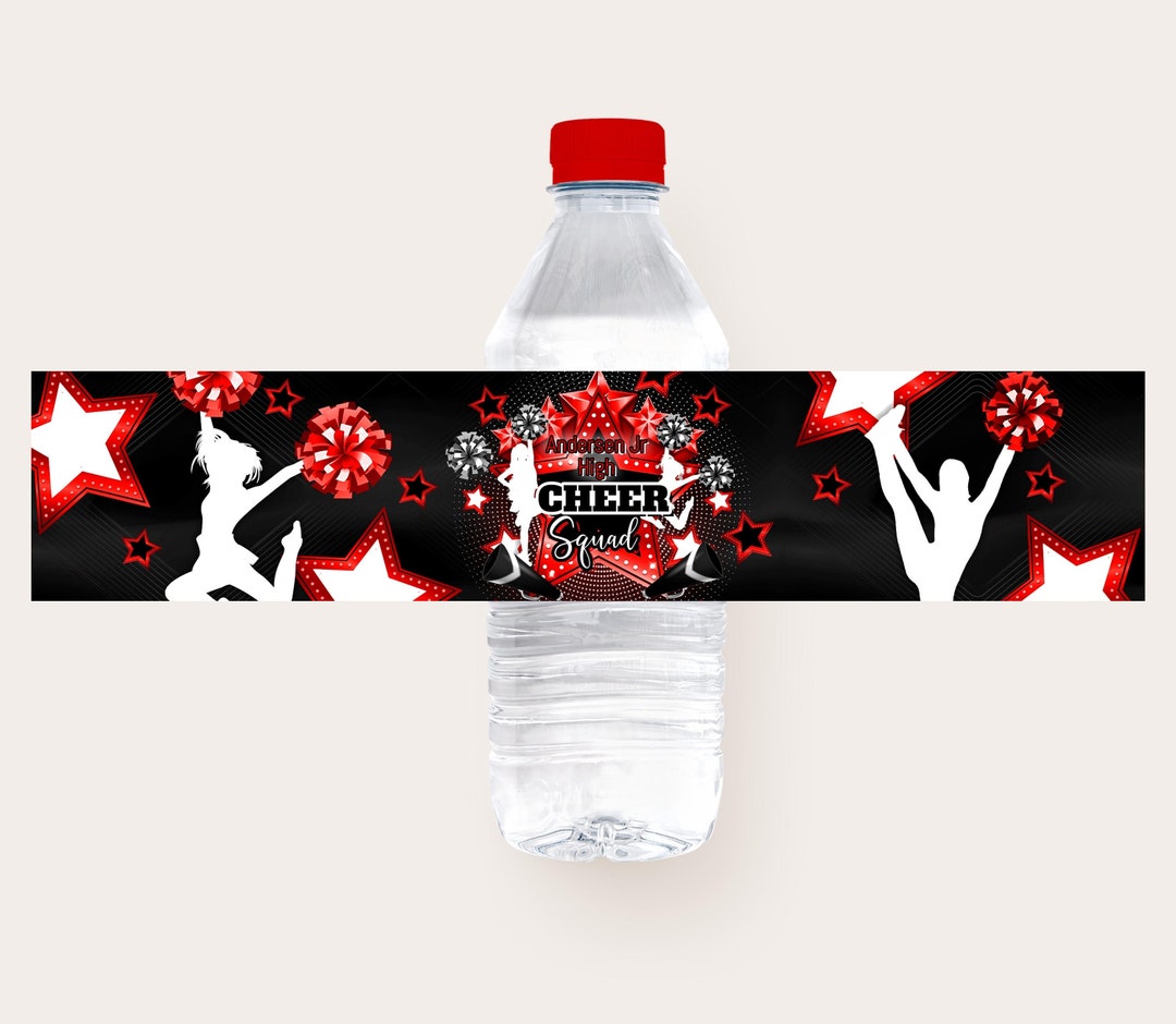 Cheerleading Water Labels Wrapper, Printable Templates, Cheer Squad ...