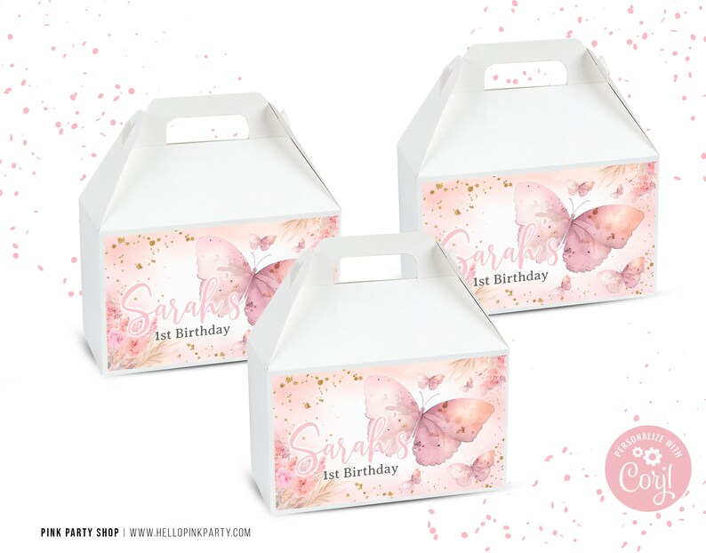 Kids Birthday Gable Box Labels Printable Templates Kids - Etsy