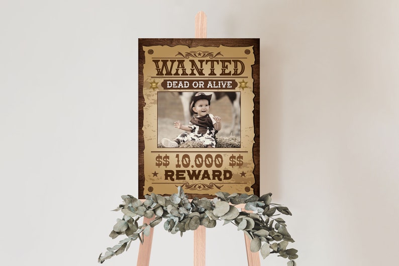 Cowboy Birthday Printable Wanted Sign Template Rodeo Western - Etsy