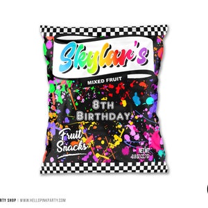 Editable Art Paint Splatter Chip Bag Wrapper, Printable Template Art ...