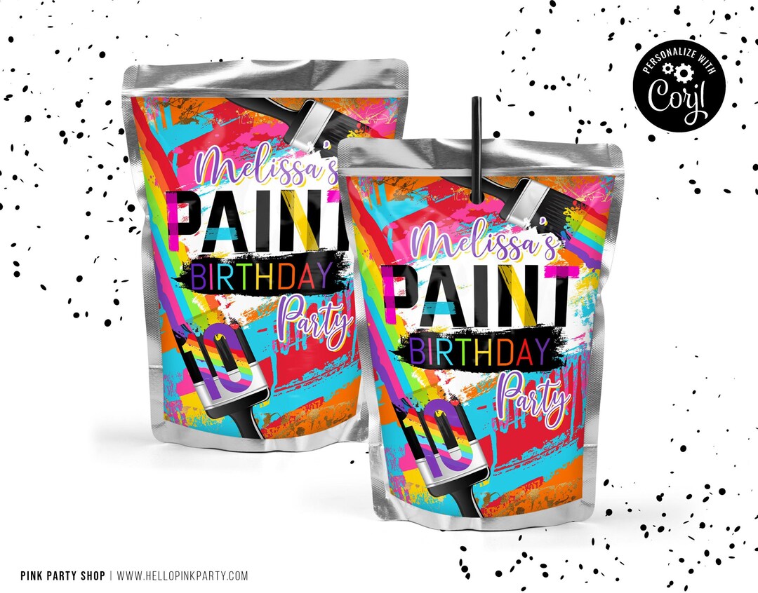 Kids Birthday Juice Pouch Labels, Printable Templates, Kids Birthday ...