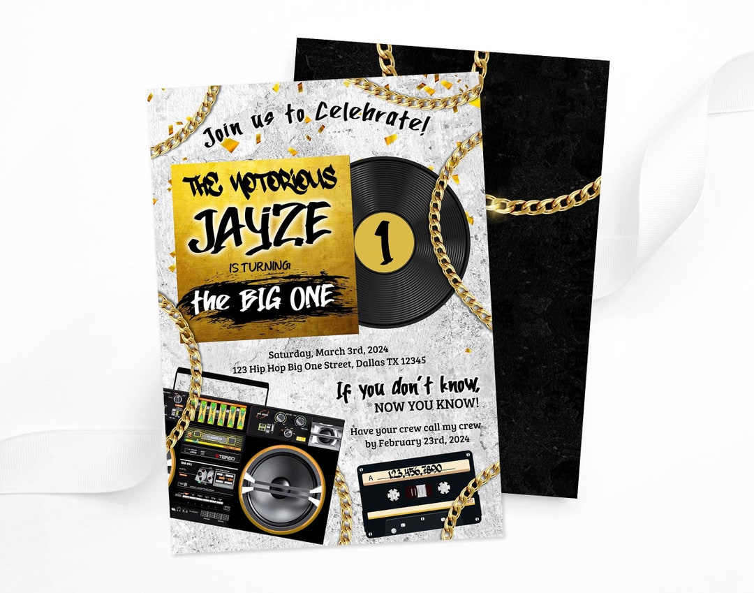 Hip Hop Birthday Invitation: Notorious Big One, 90s Theme (editable ...