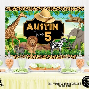 SAFARI WELCOME SIGN, Template Printable, Jungle Birthday Sign Board ...