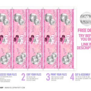 Disco Cowgirl Birthday Party Water Labels Wrapper, Printable Templates ...