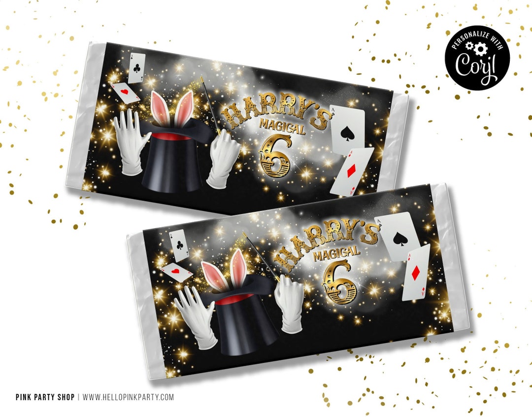 Magician Birthday Candy Bar Wrapper, Magic Show Birthday Template ...