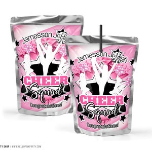 Cheerleading Water Labels Wrapper Printable Templates, Cheer Squad ...