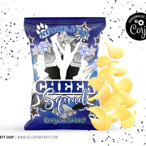 Cheerleading Squad Chip Bag Template: Editable Party Favor (digital ...