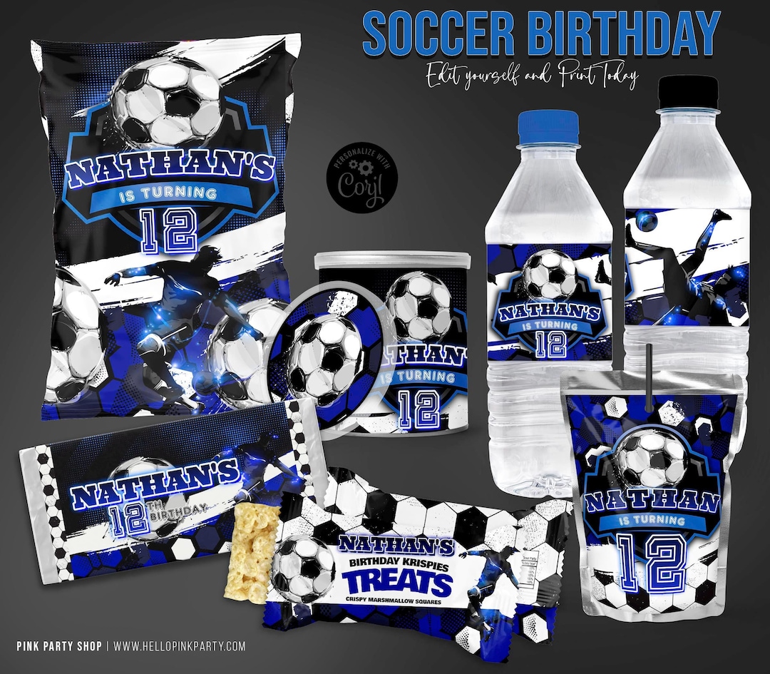 Soccer Birthday Party Bundle Kit, Template Printable, Football Birthday ...