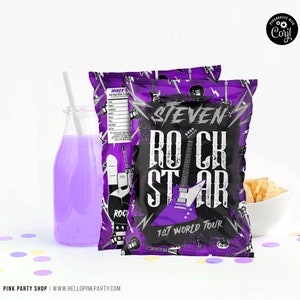 Editable Rock Star Birthday Party Custom Candy Bar, Born to Rock Party ...