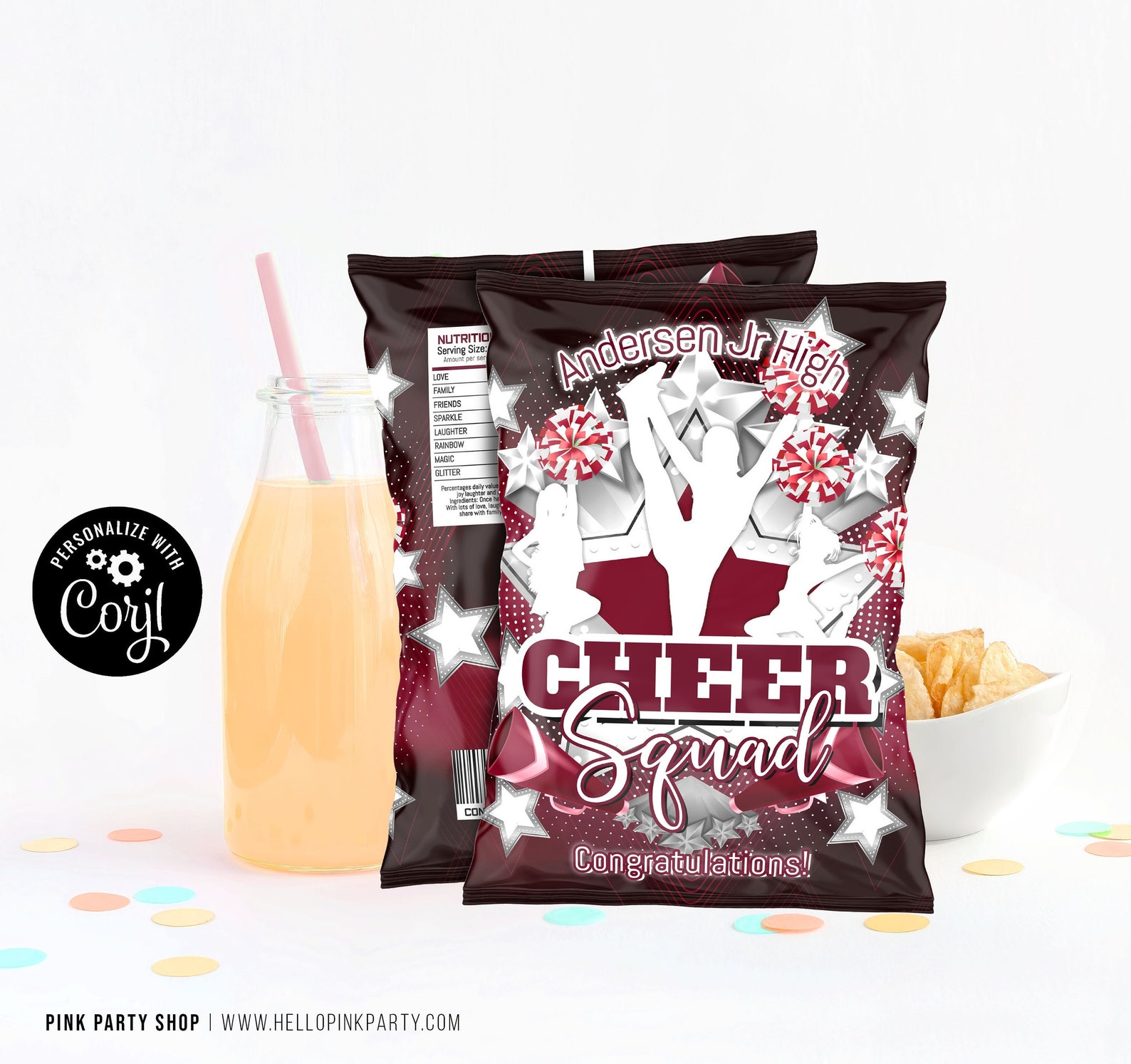 Kids Birthday Chip Bag Template Printable Kids Birthday Chip - Etsy