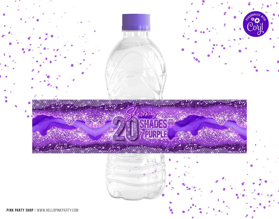 Shades of Purple Candy Bar Wrapper: Editable Party Labels (digital ...