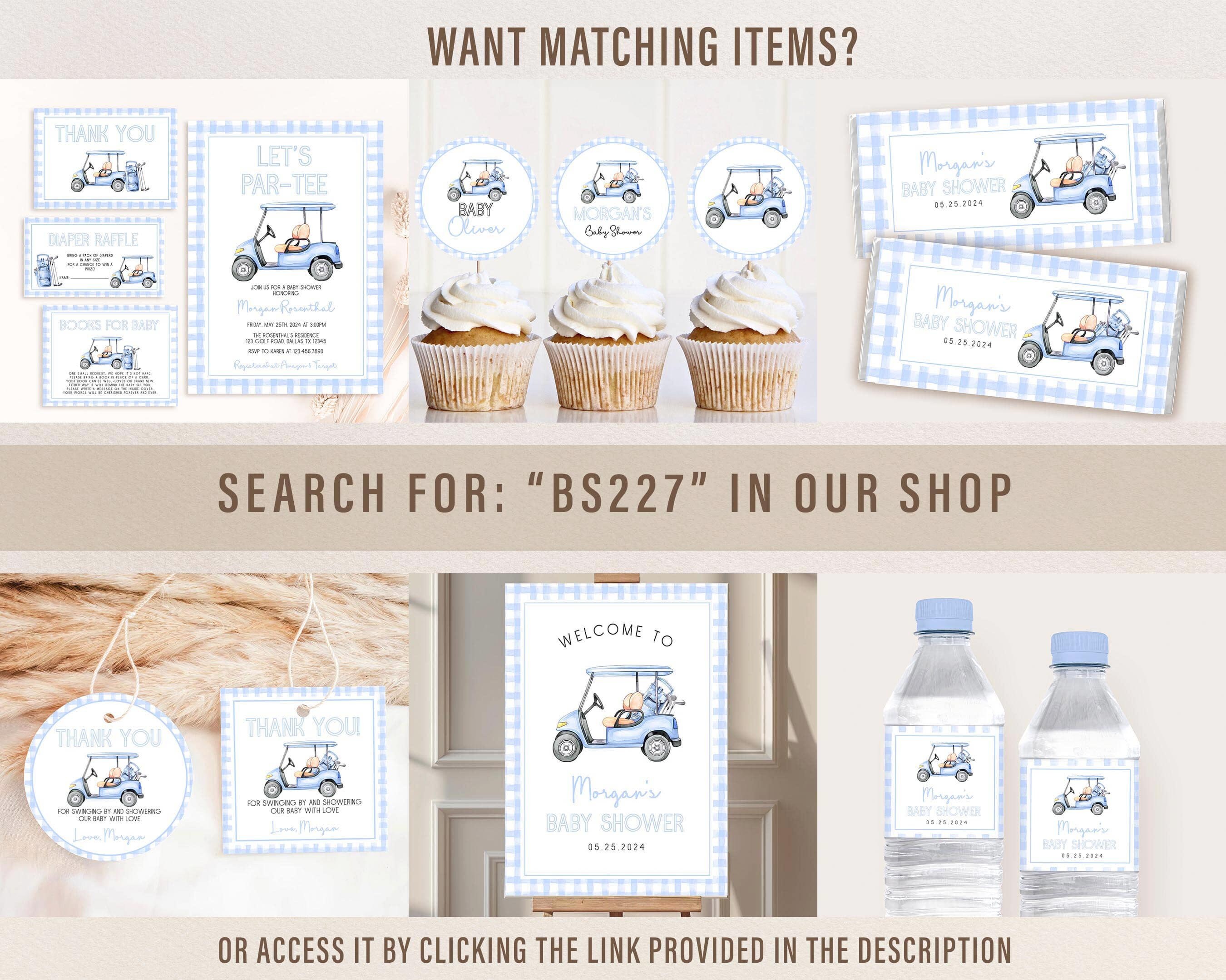 Editable Golf Baby Shower Favor Tag: Tee Time Thank You (digital ...