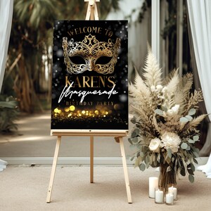 Masquerade Party Welcome Sign Masquerade Birthday Welcome Sign ...