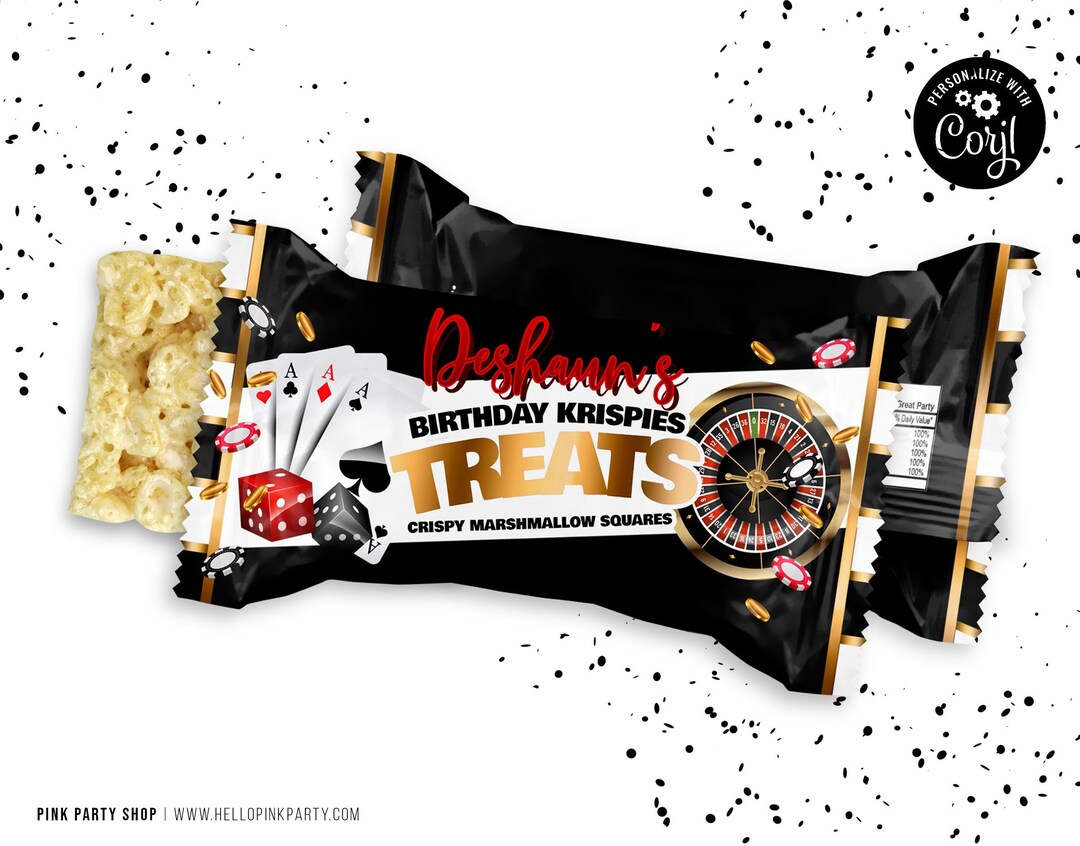 Casino Birthday Candy Bar Wrapper Printable Templates Casino - Etsy