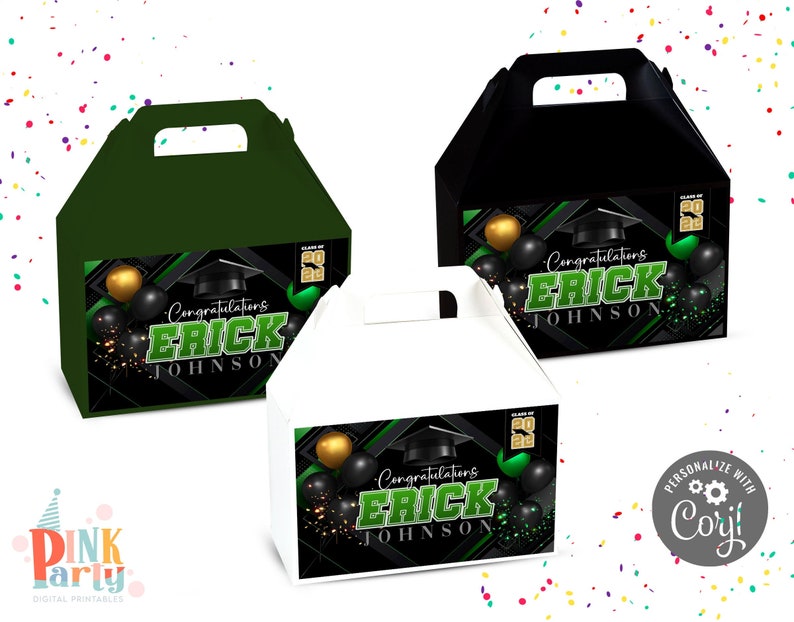 Kids Birthday Gable Box Labels Printable Templates Kids | Etsy