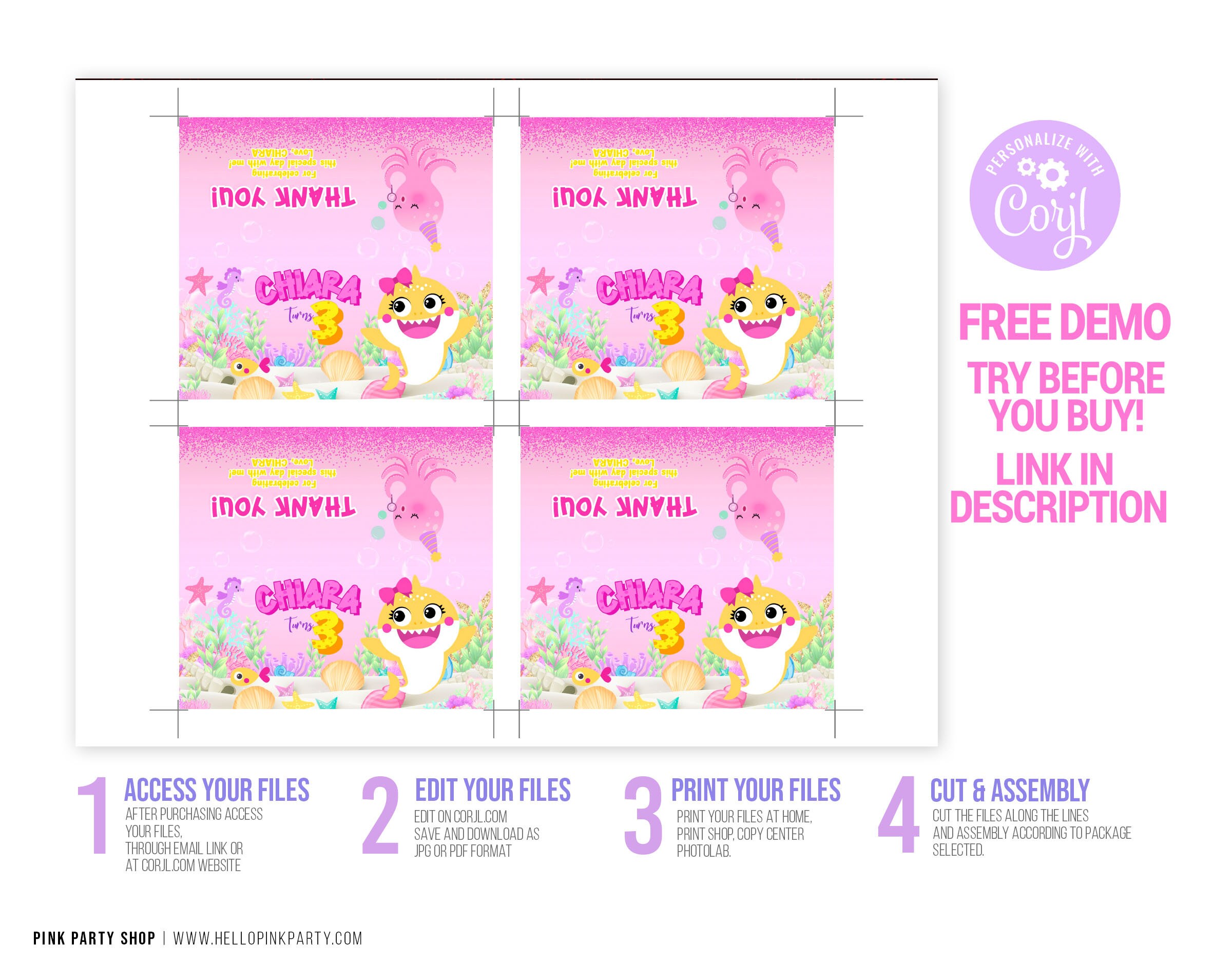 Kids Birthday Treat Bag Toppers Printable Templates Kids - Etsy