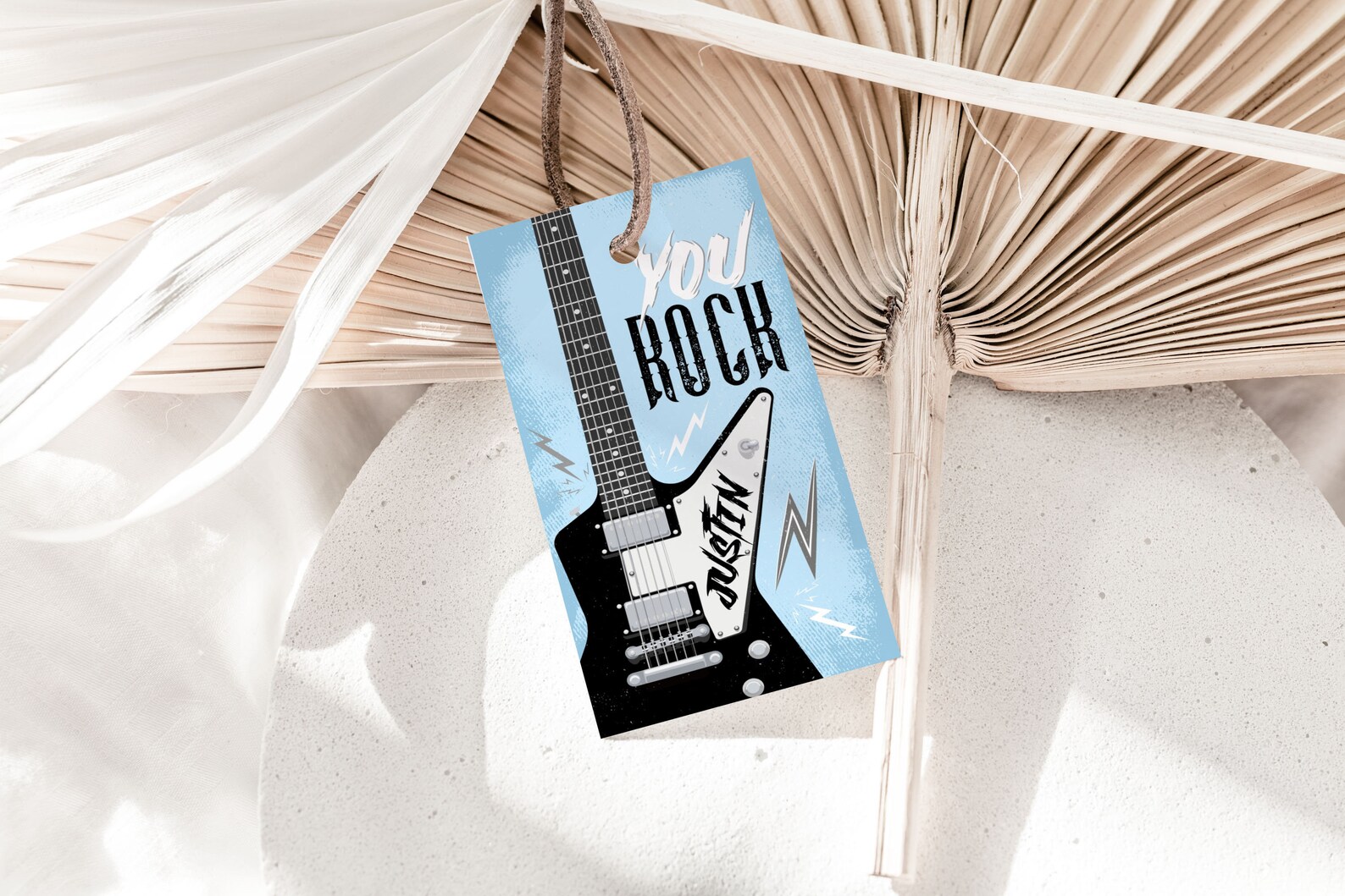 Rock Star Birthday Thank You Tag Template Printable Rock and - Etsy