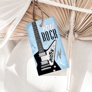 Rock Star Birthday Thank You Tag, Template Printable, Rock and Roll ...