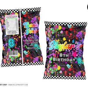 Editable Art Paint Splatter Chip Bag Wrapper, Printable Template Art ...