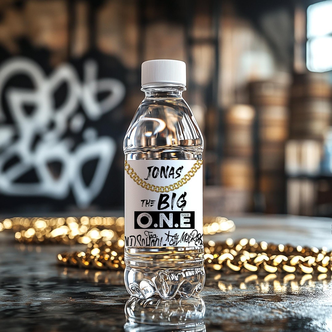 Notorious Water Bottle Label Editable Template Big One First Birthday ...