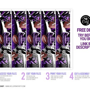 Football Birthday Water Labels Wrapper, Printable Templates, American ...