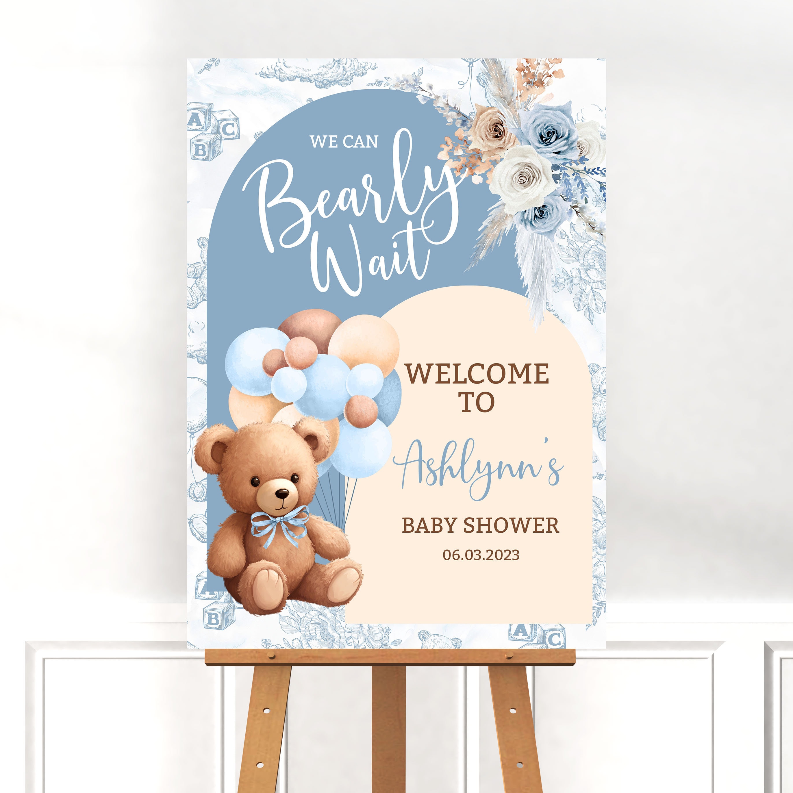 EDITABLE Bear Bearly Wait Birthday Gift Box Label, Beary First Birthday ...