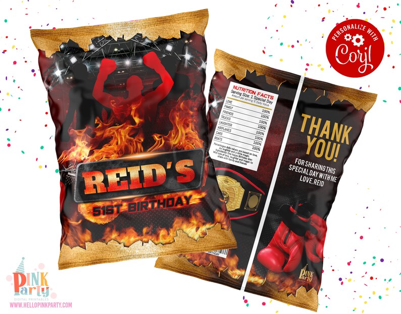 Kids Birthday Chip Bag Template Printable Kids Birthday Chip - Etsy