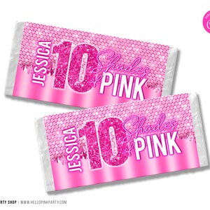 Shades of Pink Birthday Party Bundle: Editable Favor Wrappers Favors ...