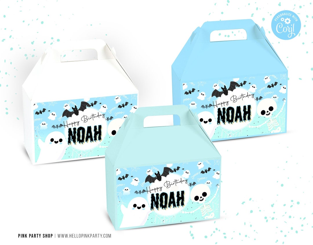 Halloween Birthday Favor Box Labels, Printable Templates, Spooky 2 ...