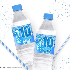 Shades of Blue Birthday Candy Bar Wrapper, Printable Templates, Blue ...