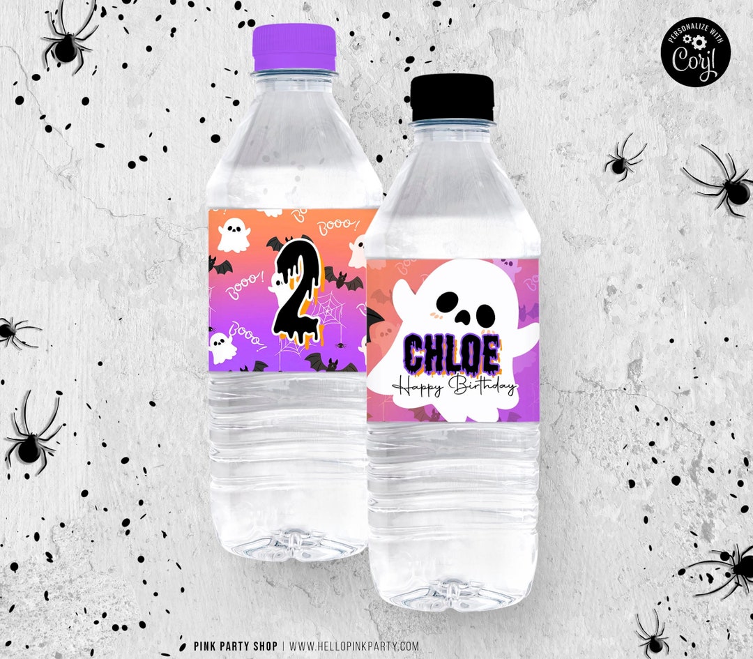 Halloween Water Labels Wrapper, Printable Templates, Scary Cute ...