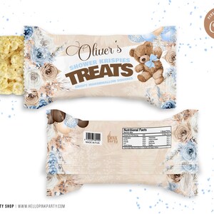 Teddy Bear Baby Shower Candy Bar Wrapper, Printable Templates, Teddy ...