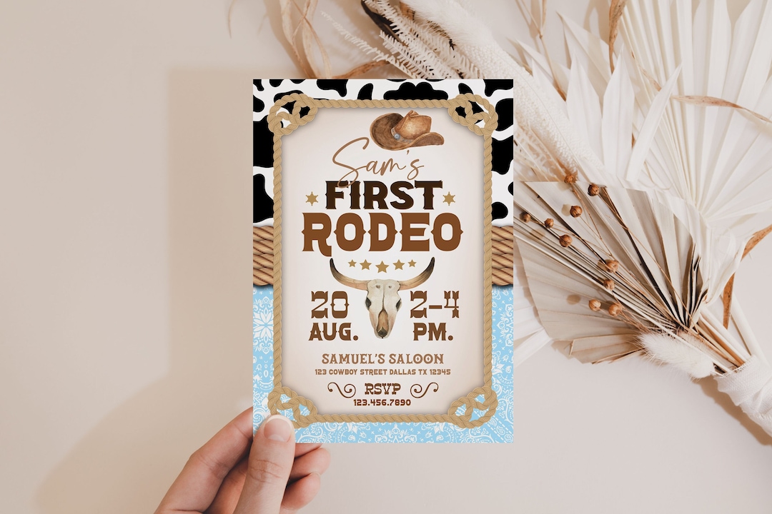 COWBOY RODEO INVITATION Western Birthday Invitationprintable - Etsy
