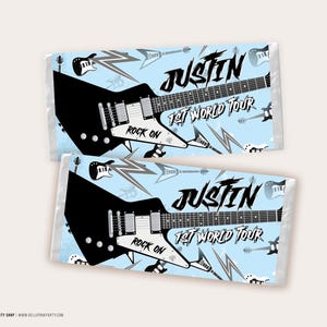 Editable Rock Star Birthday Rice Treat Wrapper Born to Rock Party Party ...