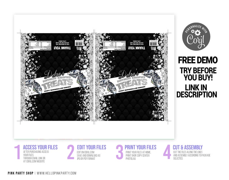 Diamonds Birthday Candy Bar Wrapper Printable Templates - Etsy