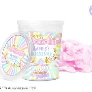 Carnival Birthday Gable Box Labels: Editable Circus Gift Box Template ...