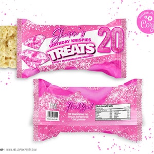 Shades of Pink Birthday Candy Bar Wrapper, Printable Templates, Pretty ...