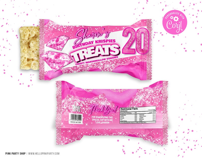 Shades of Pink Birthday Candy Bar Wrapper Printable - Etsy