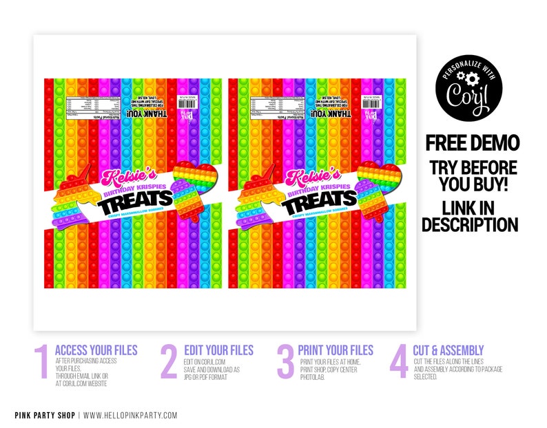 Kids Birthday Candy Bar Wrapper Printable Templates Kids - Etsy