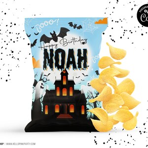 Halloween Chip Bag, Spooky Boo Birthday Chip Bag, Halloween Scary Party ...