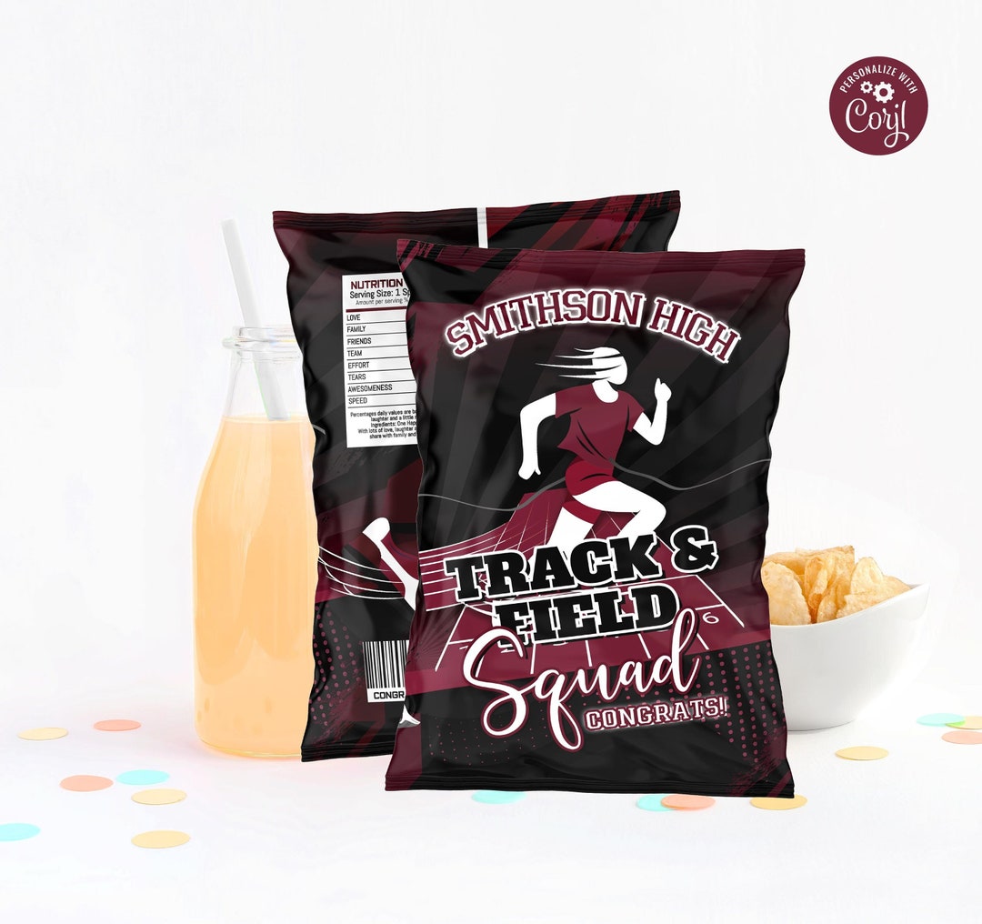 Track and Field Chip Bag Editable Template Printable Track Field ...