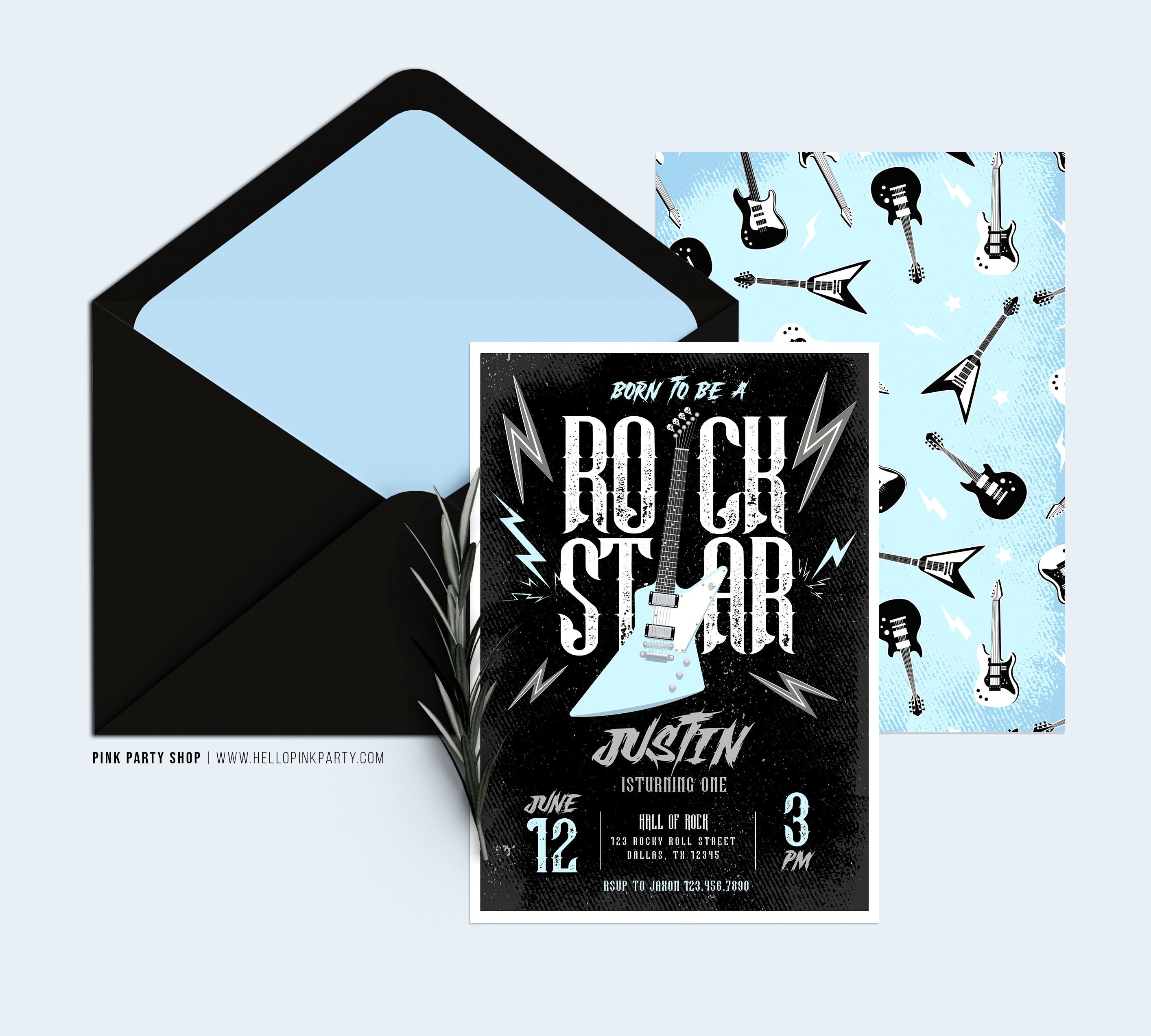 Plantilla de invitación de cumpleaños de rock and roll - Etsy México