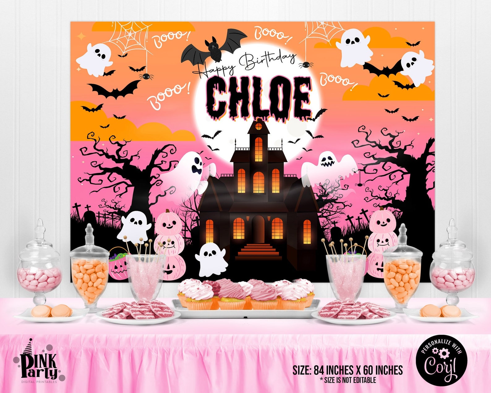 HALLOWEEN PARTY Backdrop Printable Template Kids Birthday - Etsy