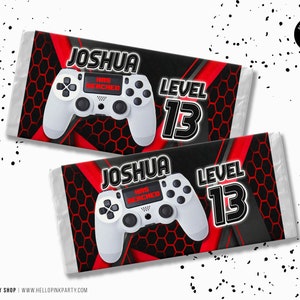 Gamer Birthday Water Labels Wrapper, Printable Templates, Gaming ...