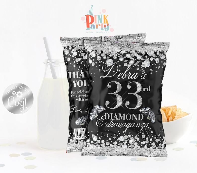 Kids Birthday Chip Bag Template Printable Kids Birthday Chip - Etsy