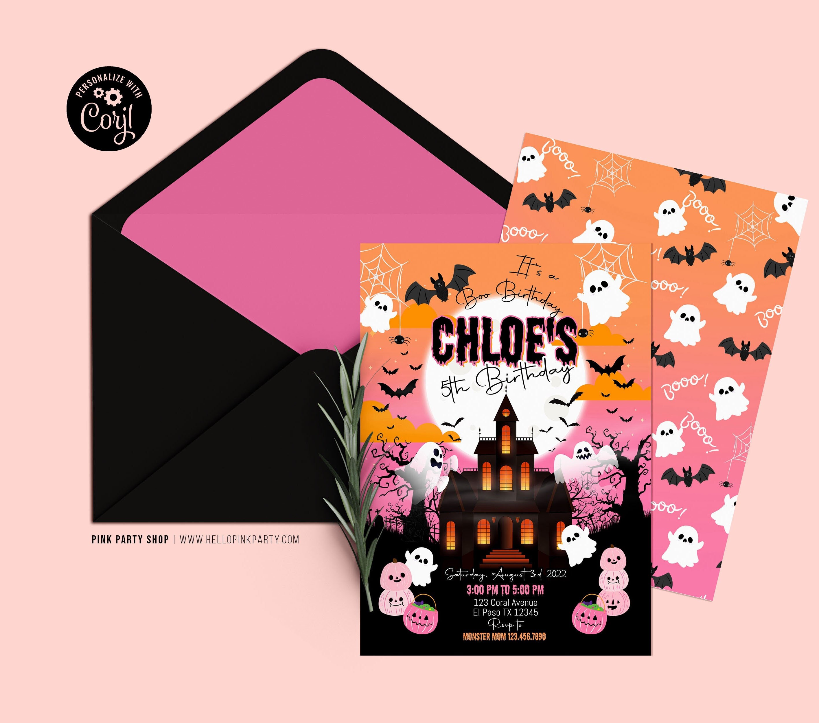 Cute Halloween Kids Birthday Invitation Template Printable - Etsy