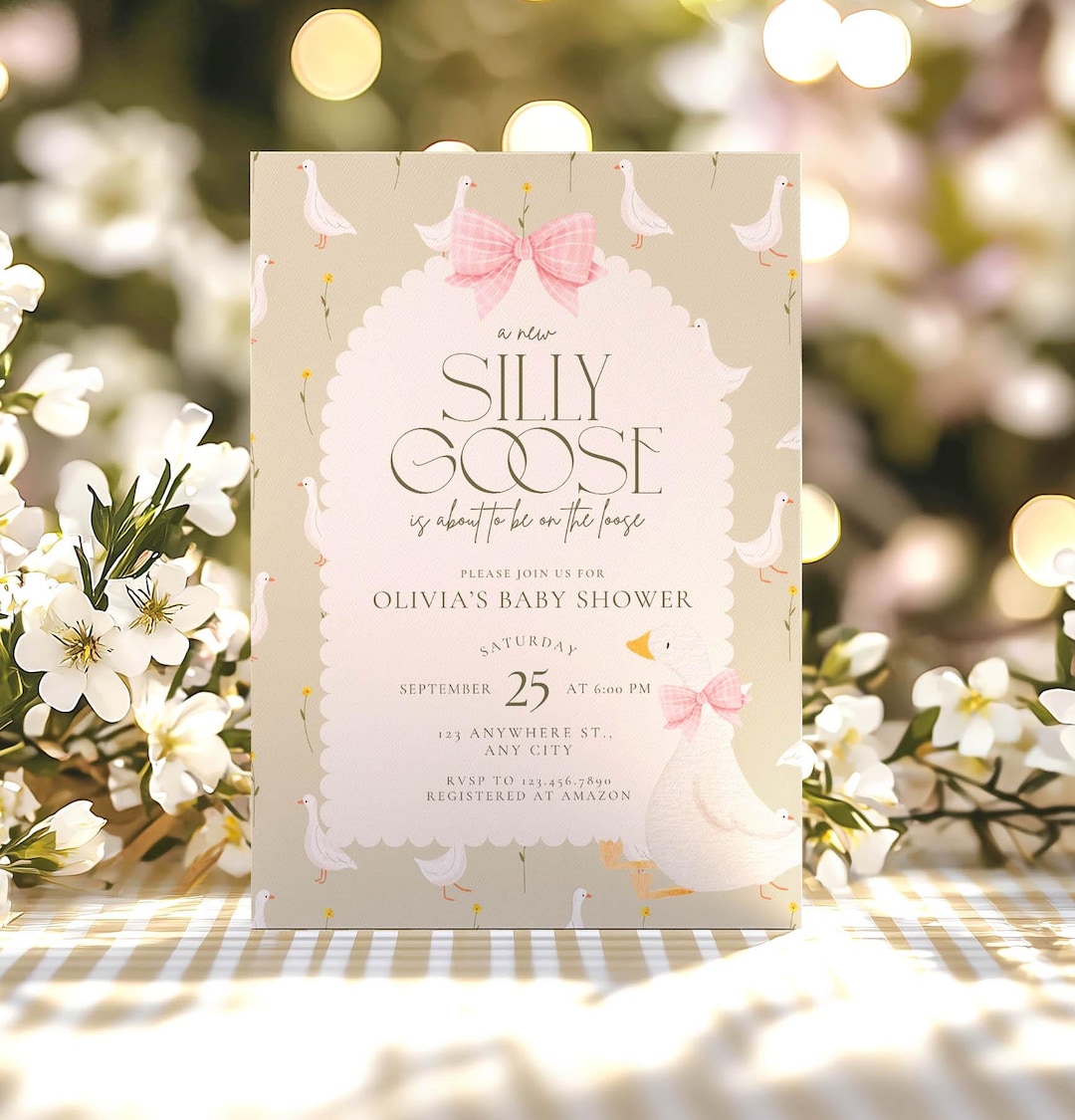 Silly Goose Baby Shower Invitation Geese Baby Shower Invitation ...